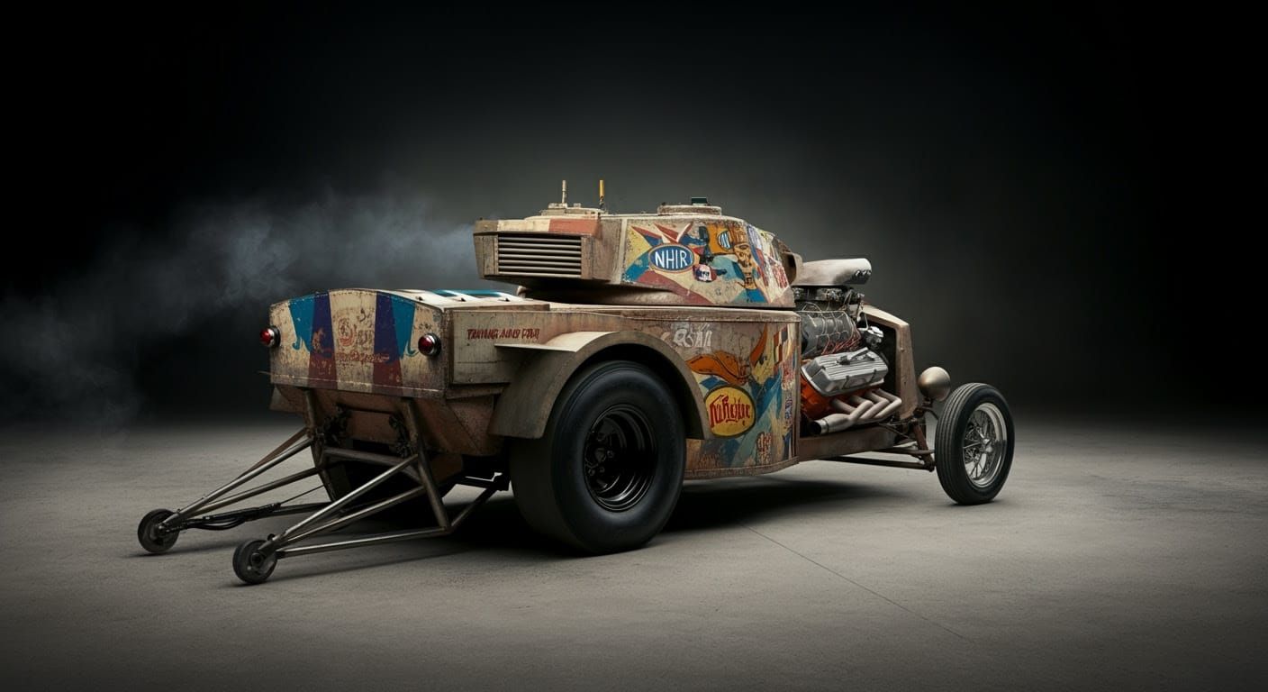 WW2 British Tank Redefined in Classic Dragster Sty... - AI Art