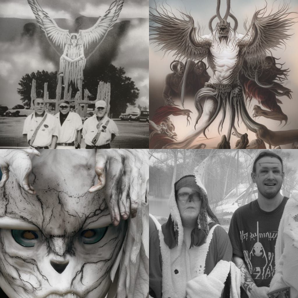 white demons in clear lake - AI Generated Artwork - NightCafe Creator