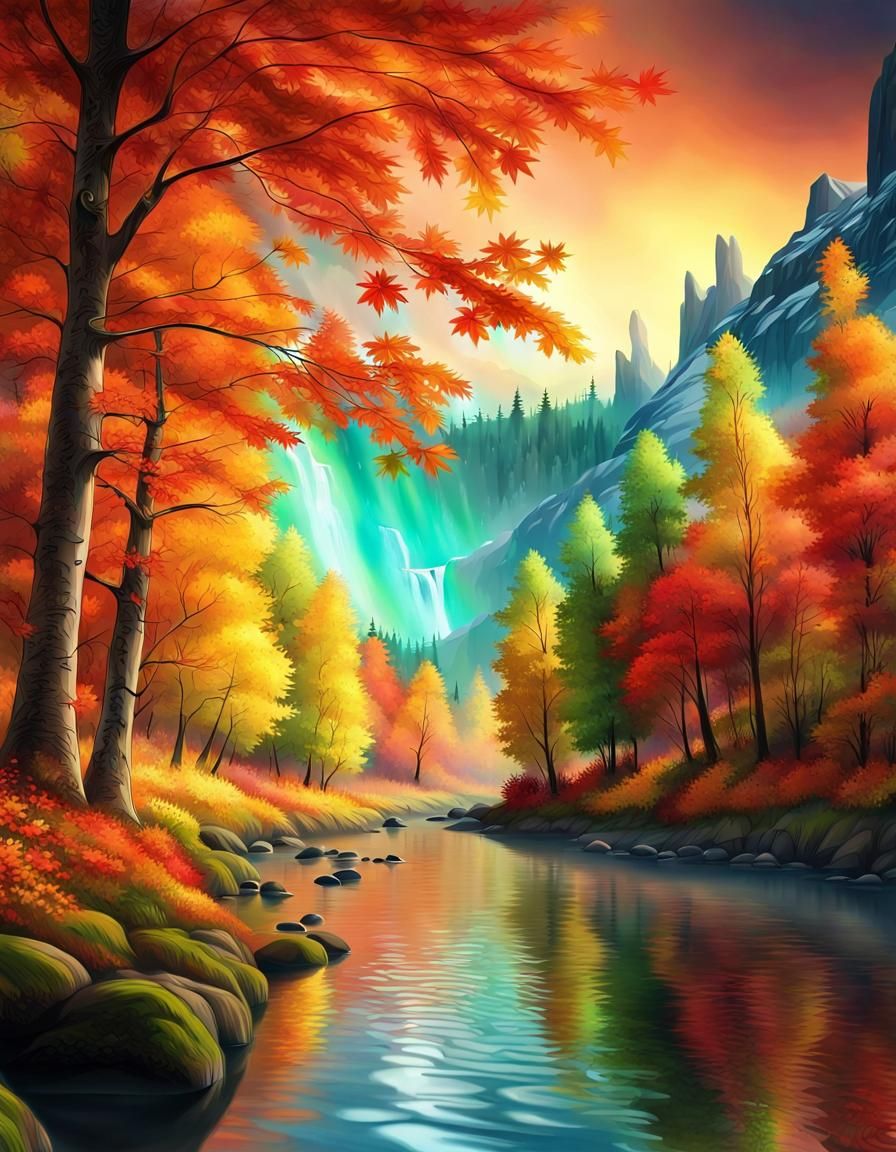 Autumn's Glory - AI Generated Artwork - NightCafe Creator