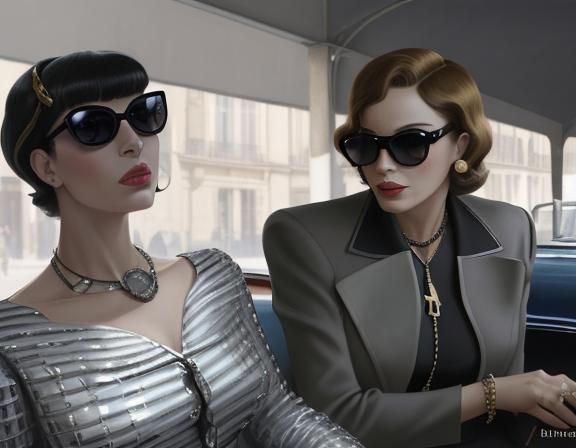 1960s France, René Gruau semi realism fashion illustration Painted by R. Kenton Nelson Jack ...