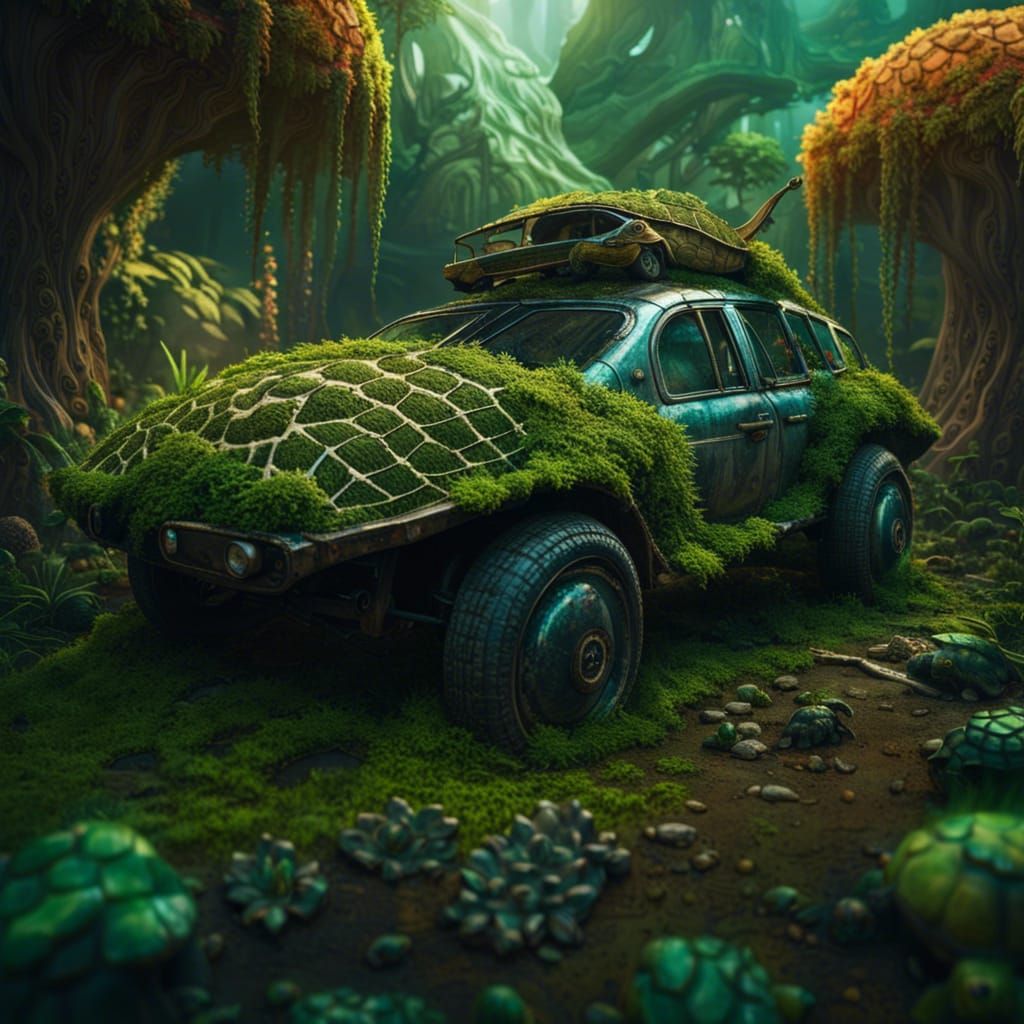 a turtle shell car - AI Generated Artwork - NightCafe Creator