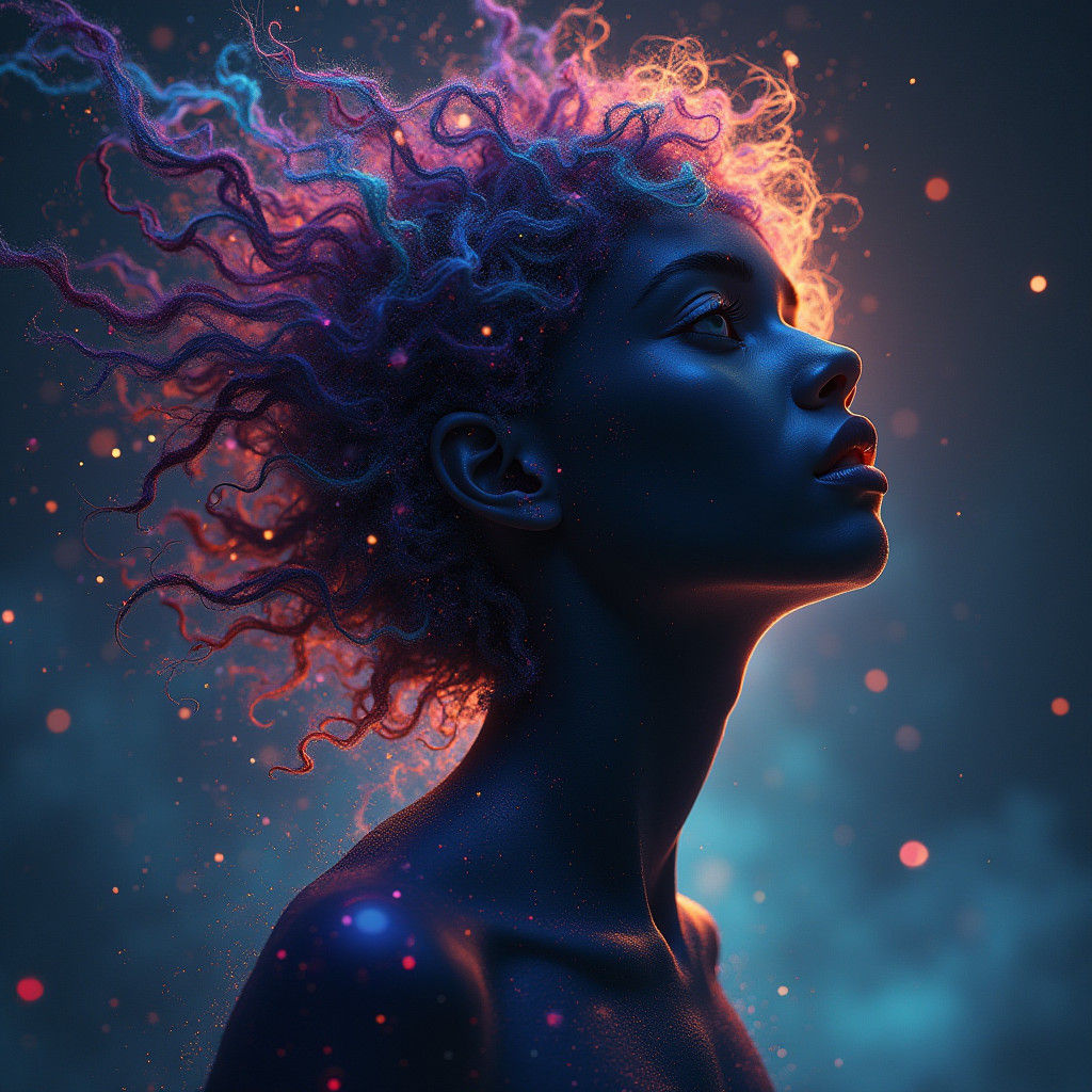 Space girl - Ethereal Space Goddess Dissolves into Cosmic Vo...