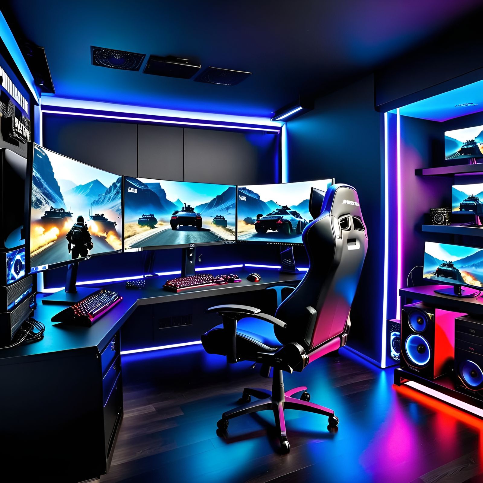 Gaming PC Setup - AI Generated Artwork - NightCafe Creator