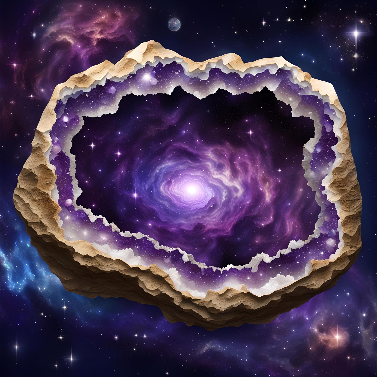 Galaxy in a Geode - AI Generated Artwork - NightCafe Creator