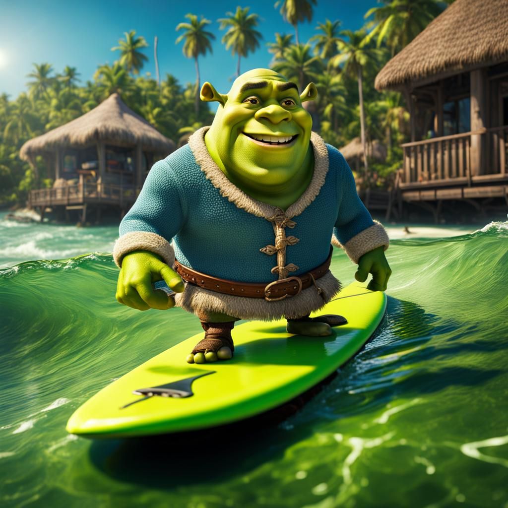 Shrek on Vacation - AI Generated Artwork - NightCafe Creator