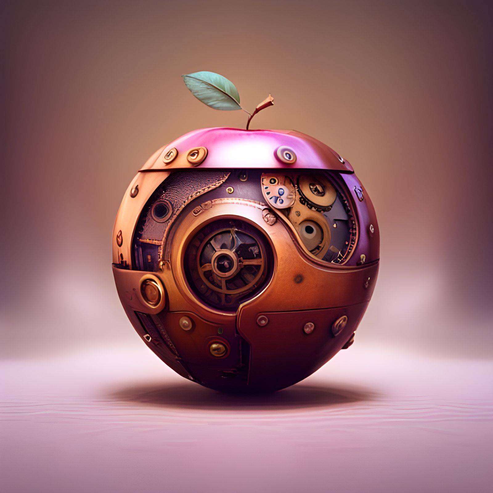 A steampunk apple - AI Generated Artwork - NightCafe Creator