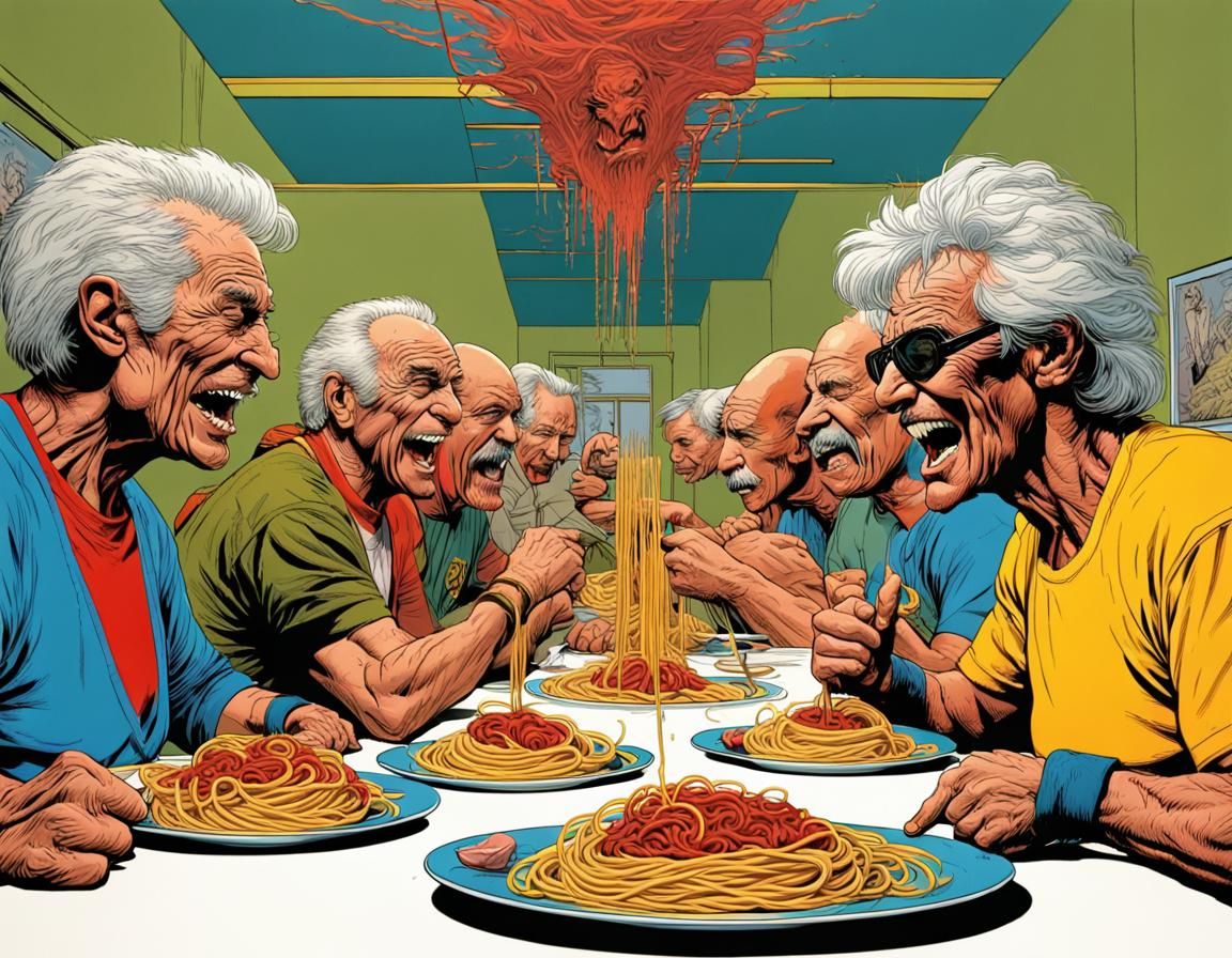 Spaghetti Time II - AI Generated Artwork - NightCafe Creator