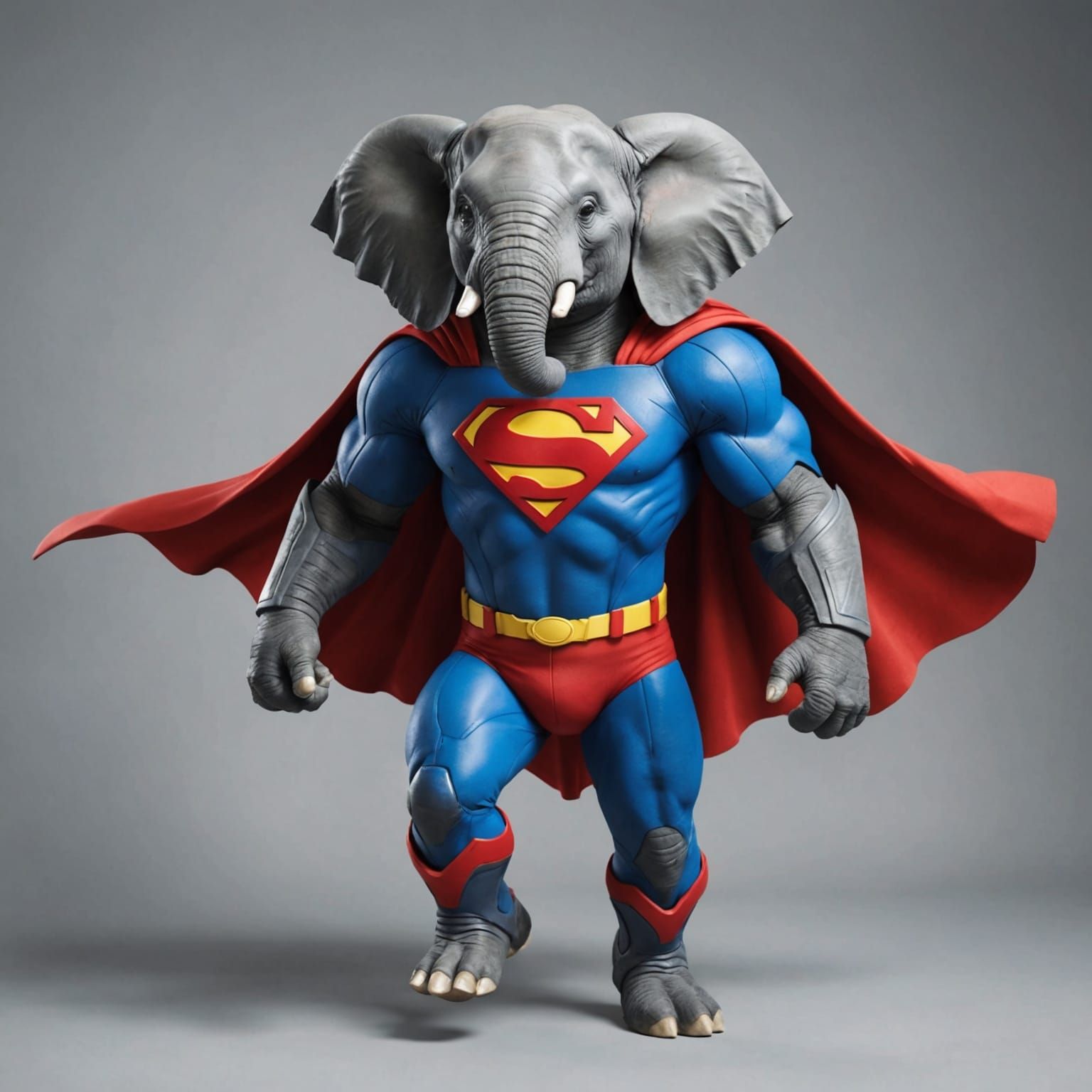 An Elephant as Superman - AI Generated Artwork - NightCafe Creator