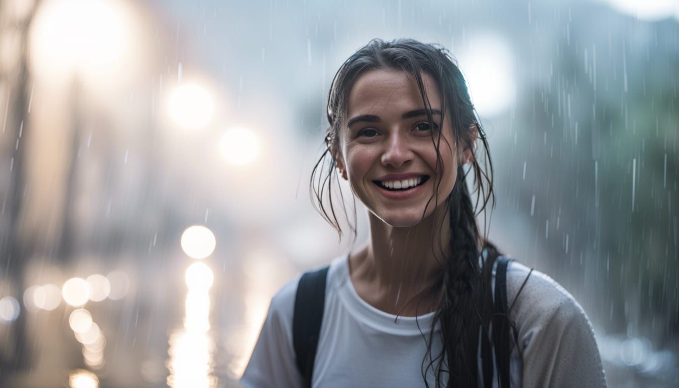 Girl in Rain (2328893520) - AI Generated Artwork - NightCafe Creator