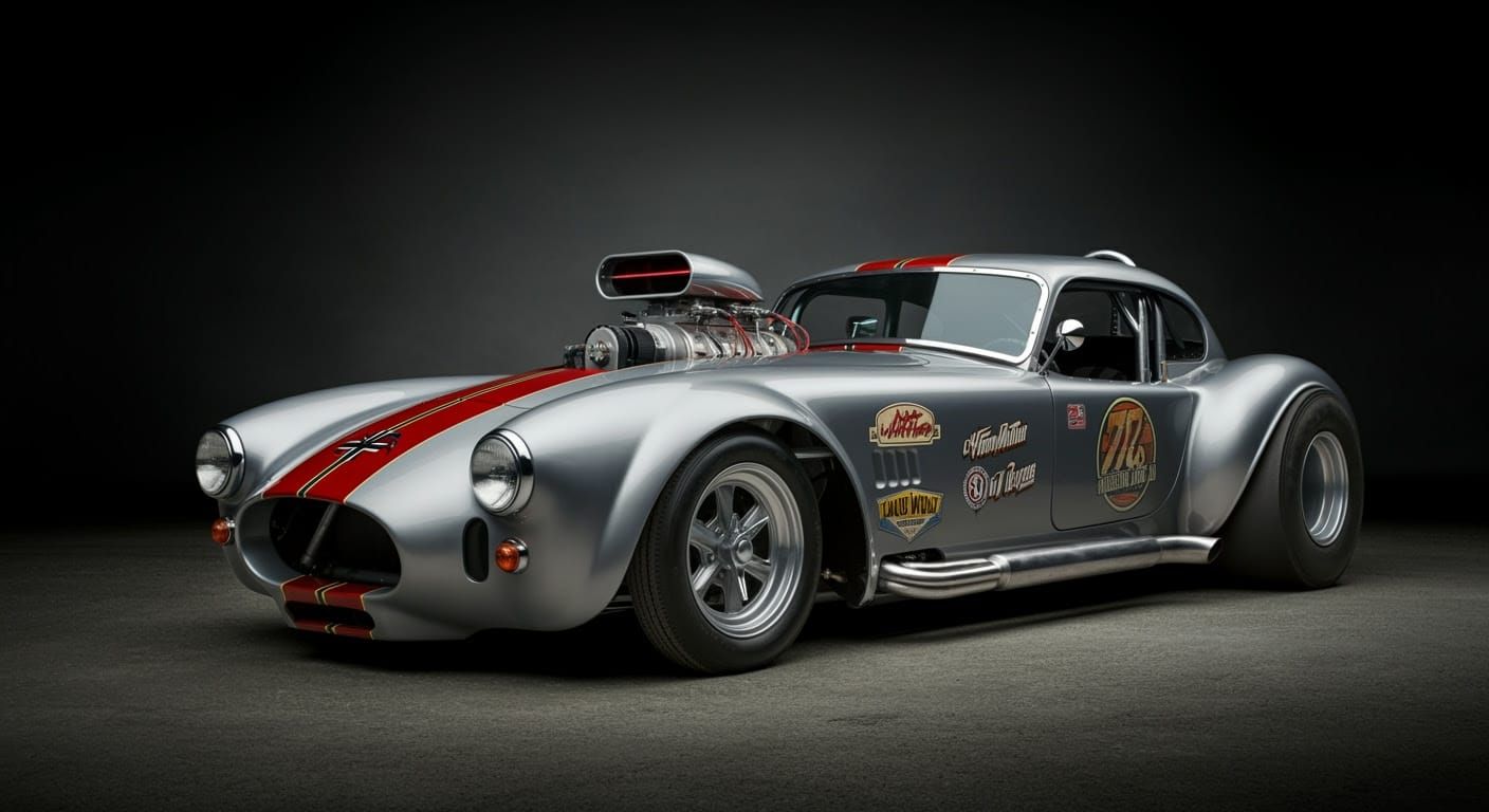 Retro-Futuristic Dragster in Vintage NHRA Style - AI Art