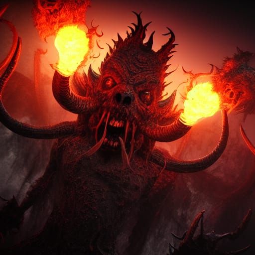 Demons in Hell Doomsday Photorealistic 8k resolution concept art Cinema ...