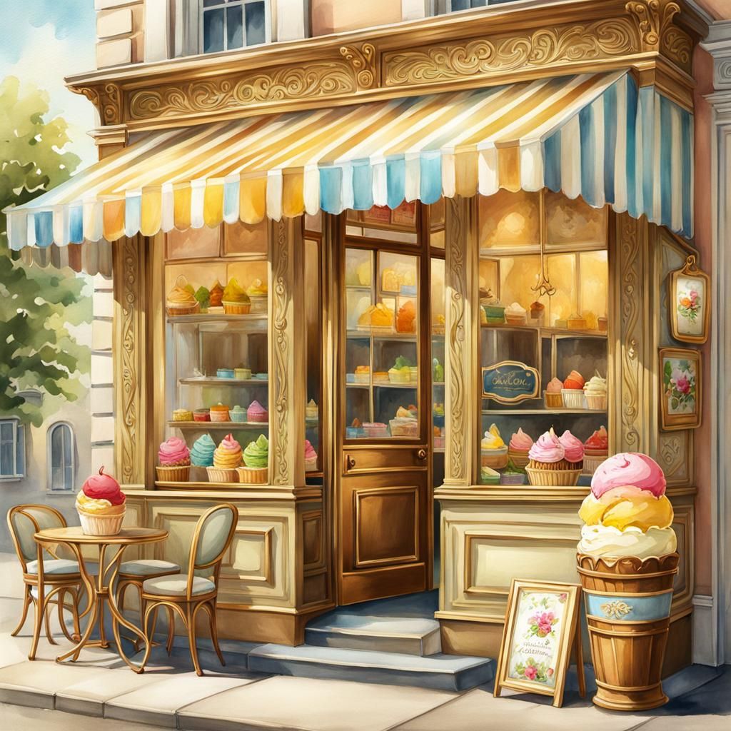 Ice Cream Shop - AI Generated Artwork - NightCafe Creator