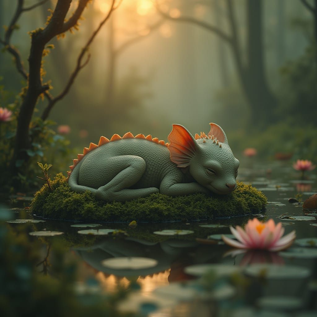 Baby mudwing sleeping in the muddy marshes