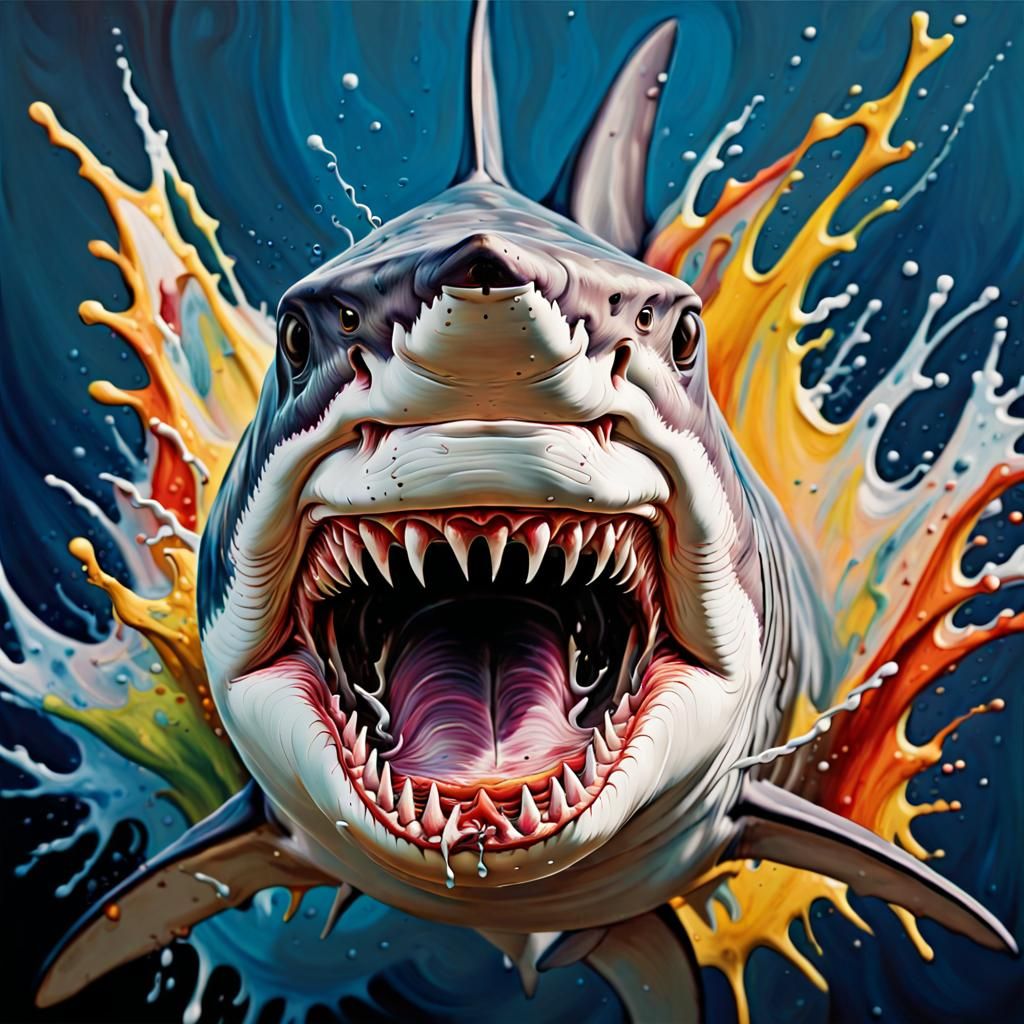 Shark splash - AI Generated Artwork - NightCafe Creator