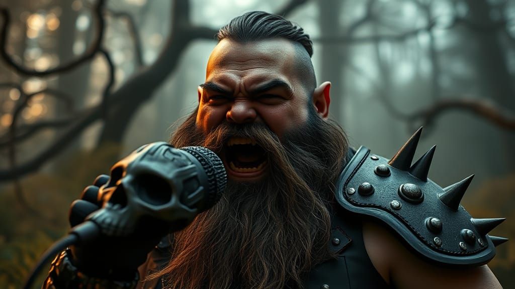 heavy metal dwarf - Heavy Metal Dwarf in Dramatic Dusk Woo...