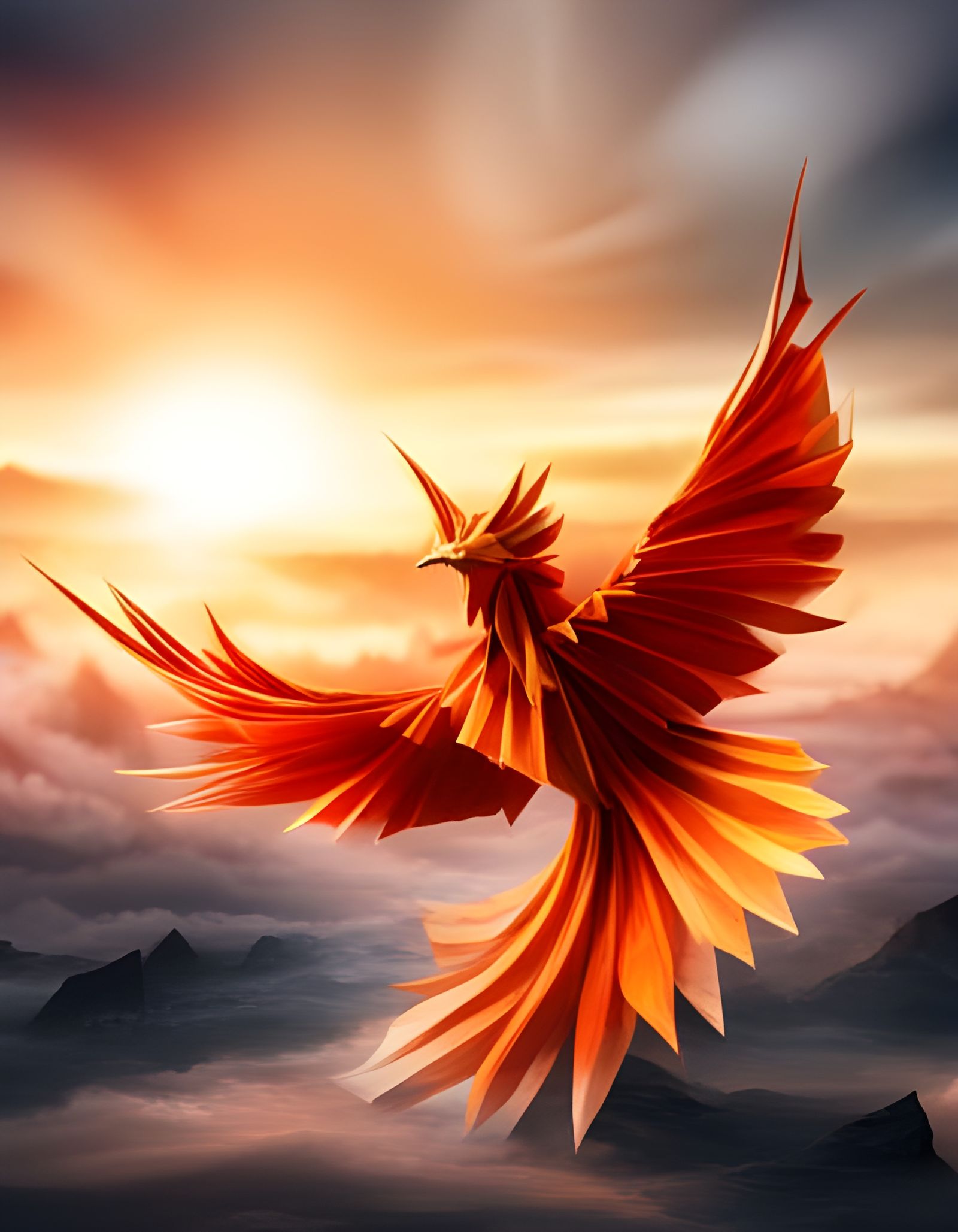 Papercraft phoenix - AI Generated Artwork - NightCafe Creator