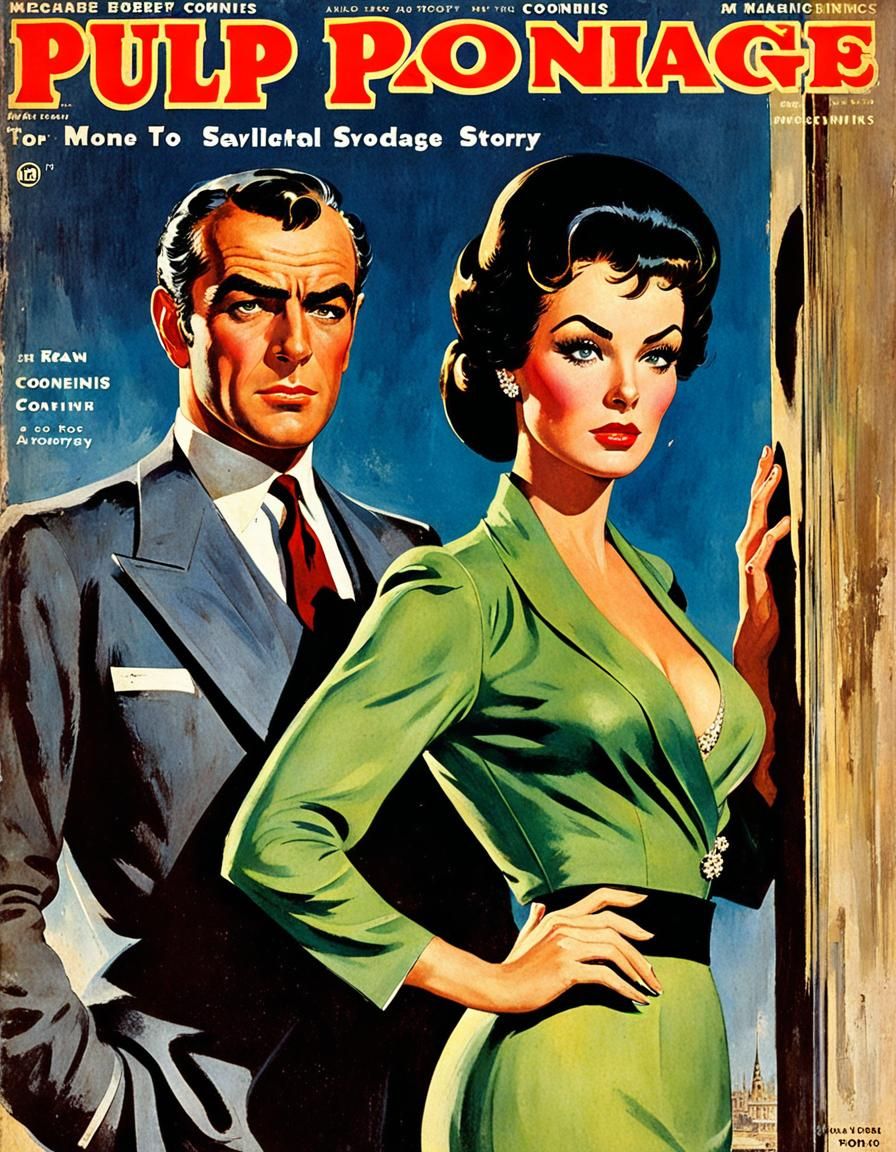 Pulp Spy Cover #5 - Bond and Moneypenny - AI Generated Artwork ...