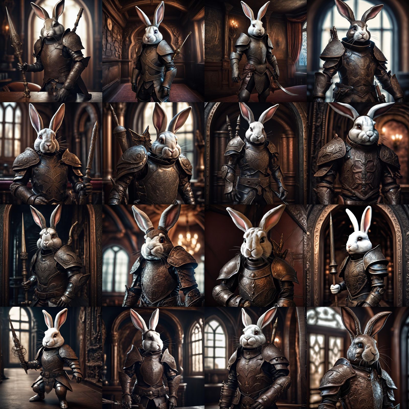 A humanoid bunny rabbit in leather armor. He has a magic wand shaped ...