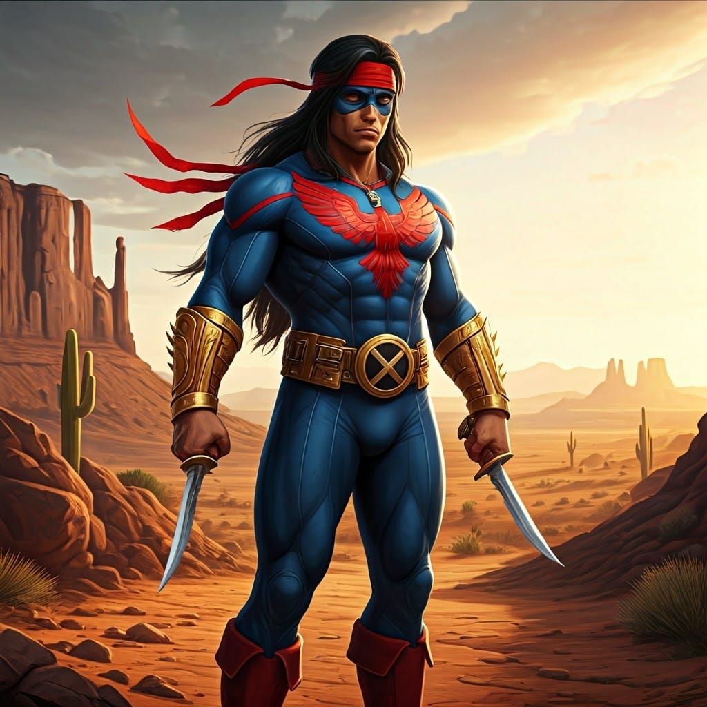 Apache Warrior in Desert Combat Suit - AI Art