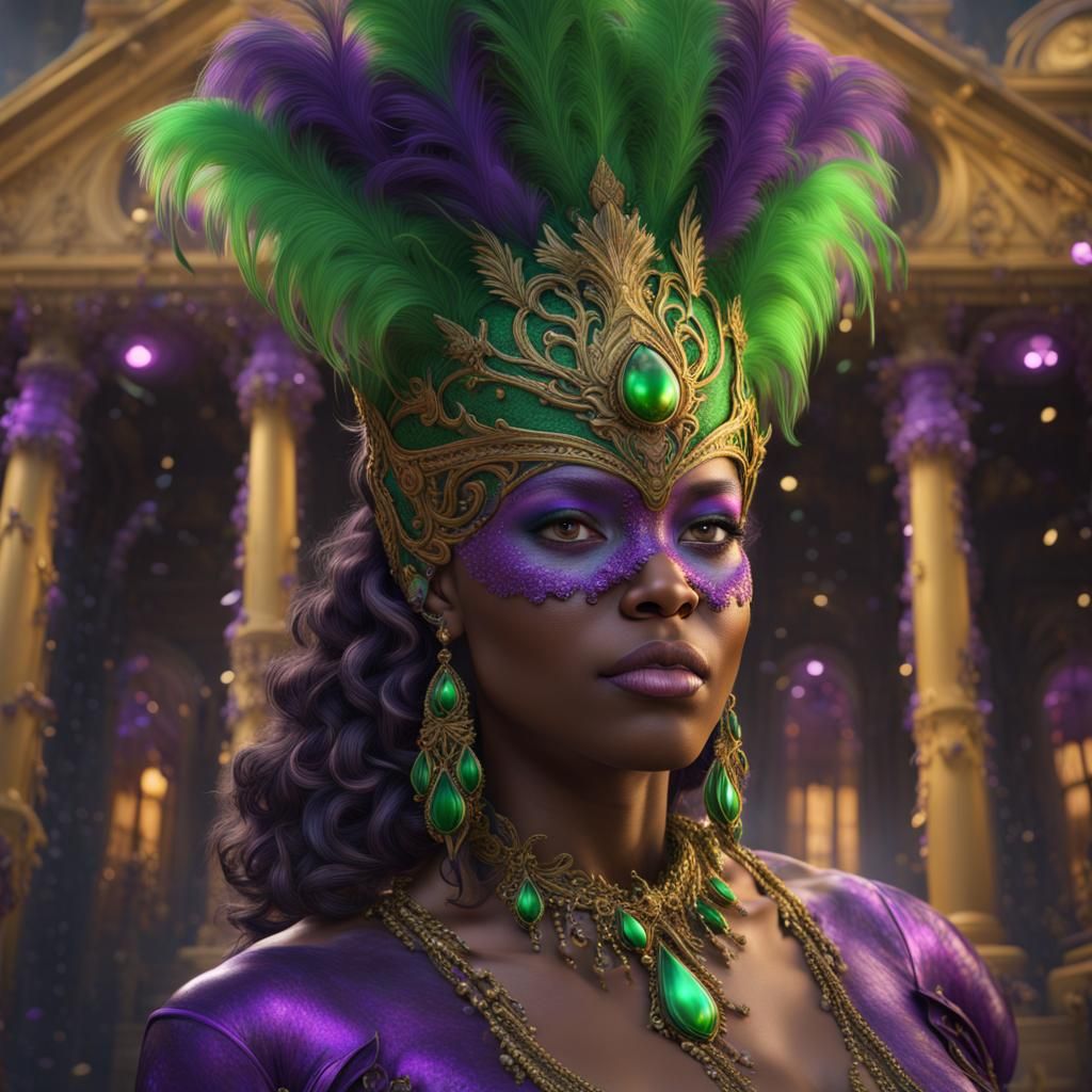 THE NAME "SANDI" DECORATED WITH Mardi Gras colors,green,gold and purple ...