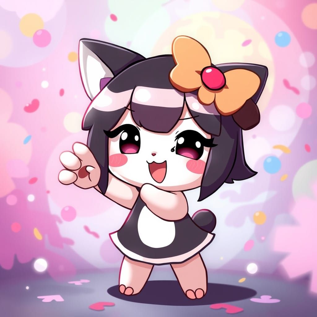 Cheeky Kuromi Embroidered Patch in Whimsical Fanta... - AI Art