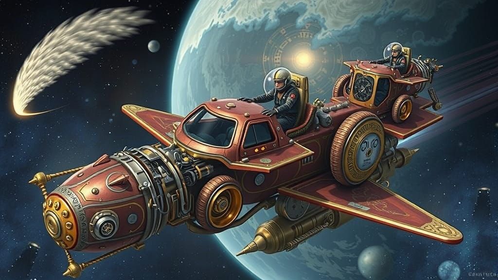 Futuristic Rickshaw Starship Giving Rides