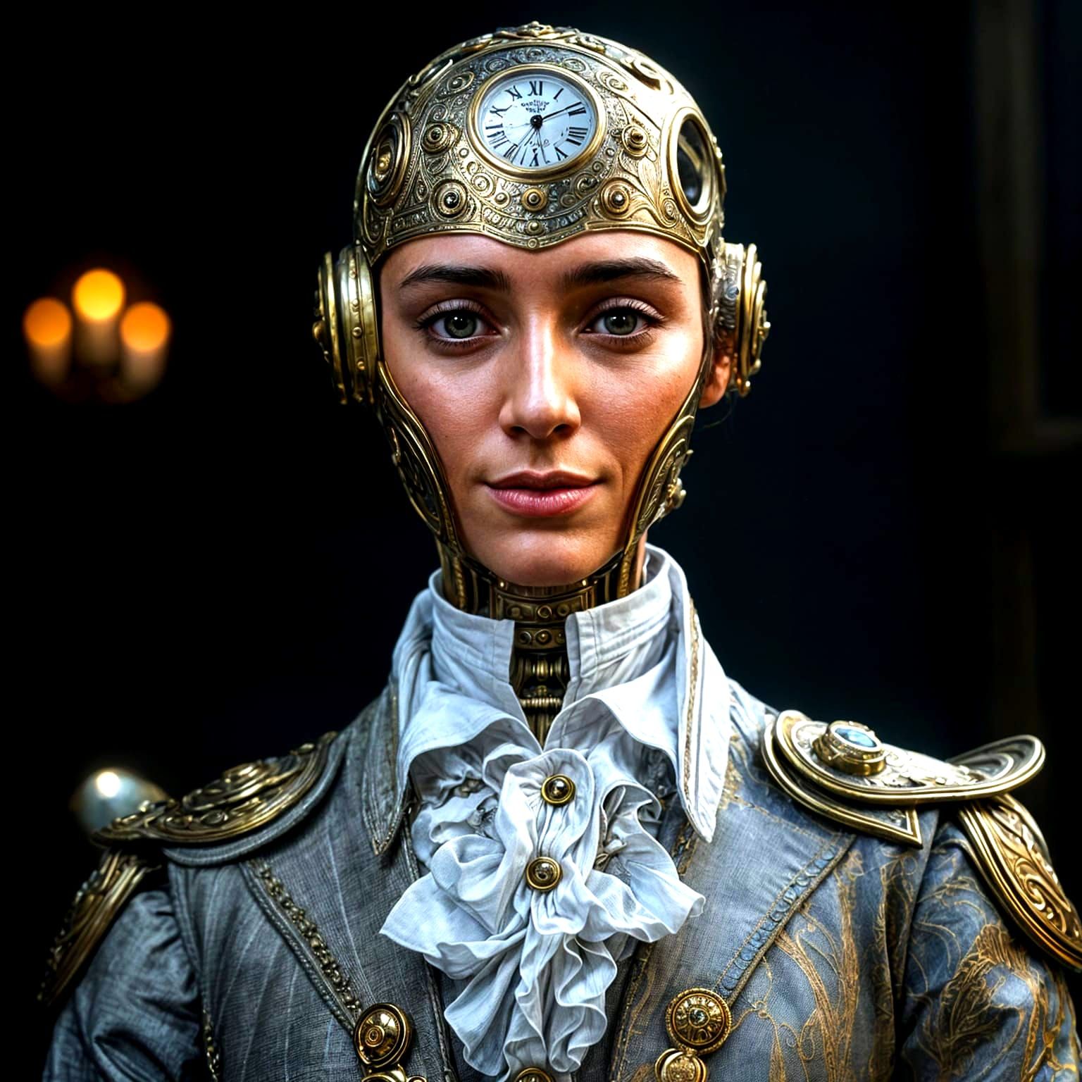 Clockpunk Android Butler in Maximalist Portrait - AI Art