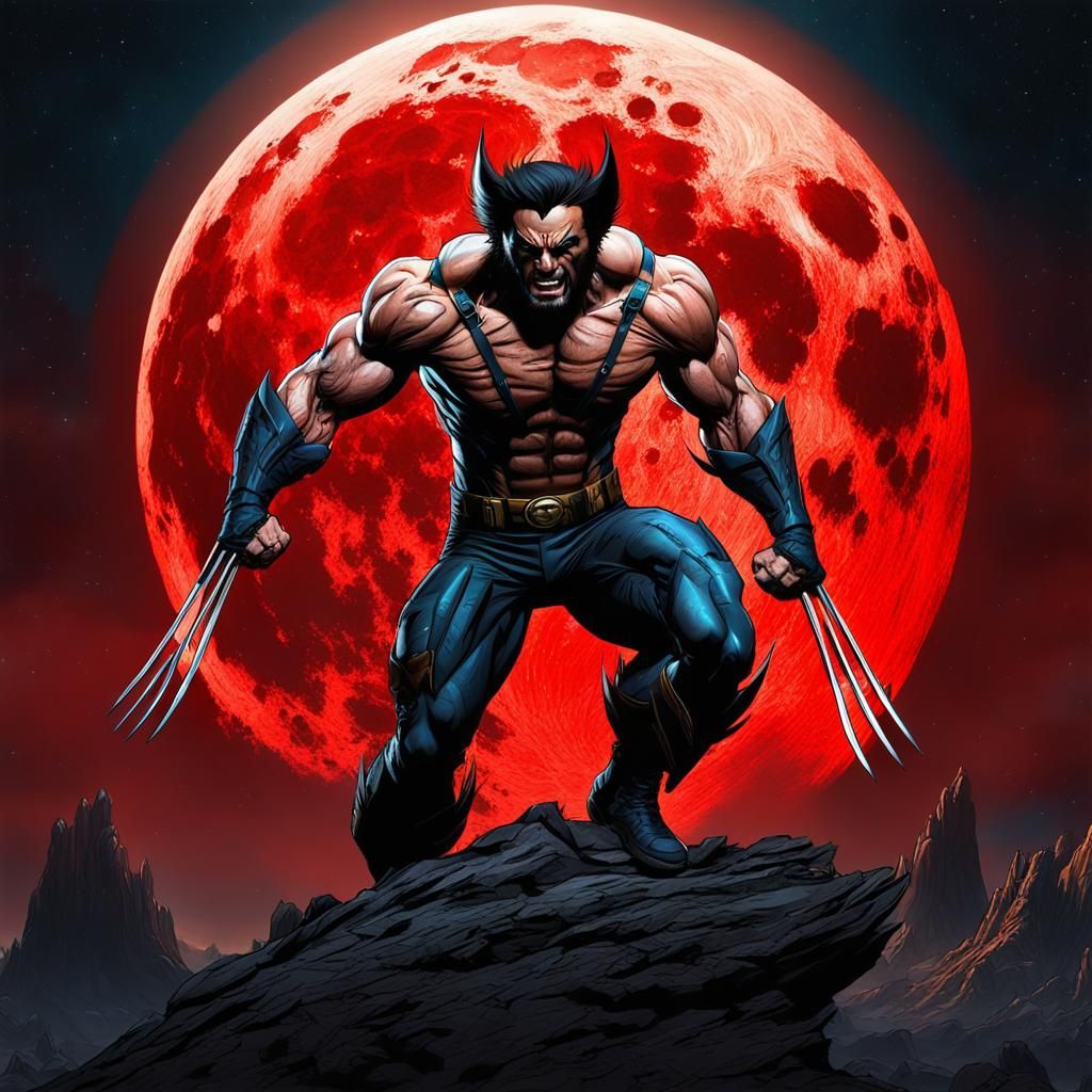 Blood Moon Wolverine - AI Generated Artwork - NightCafe Creator