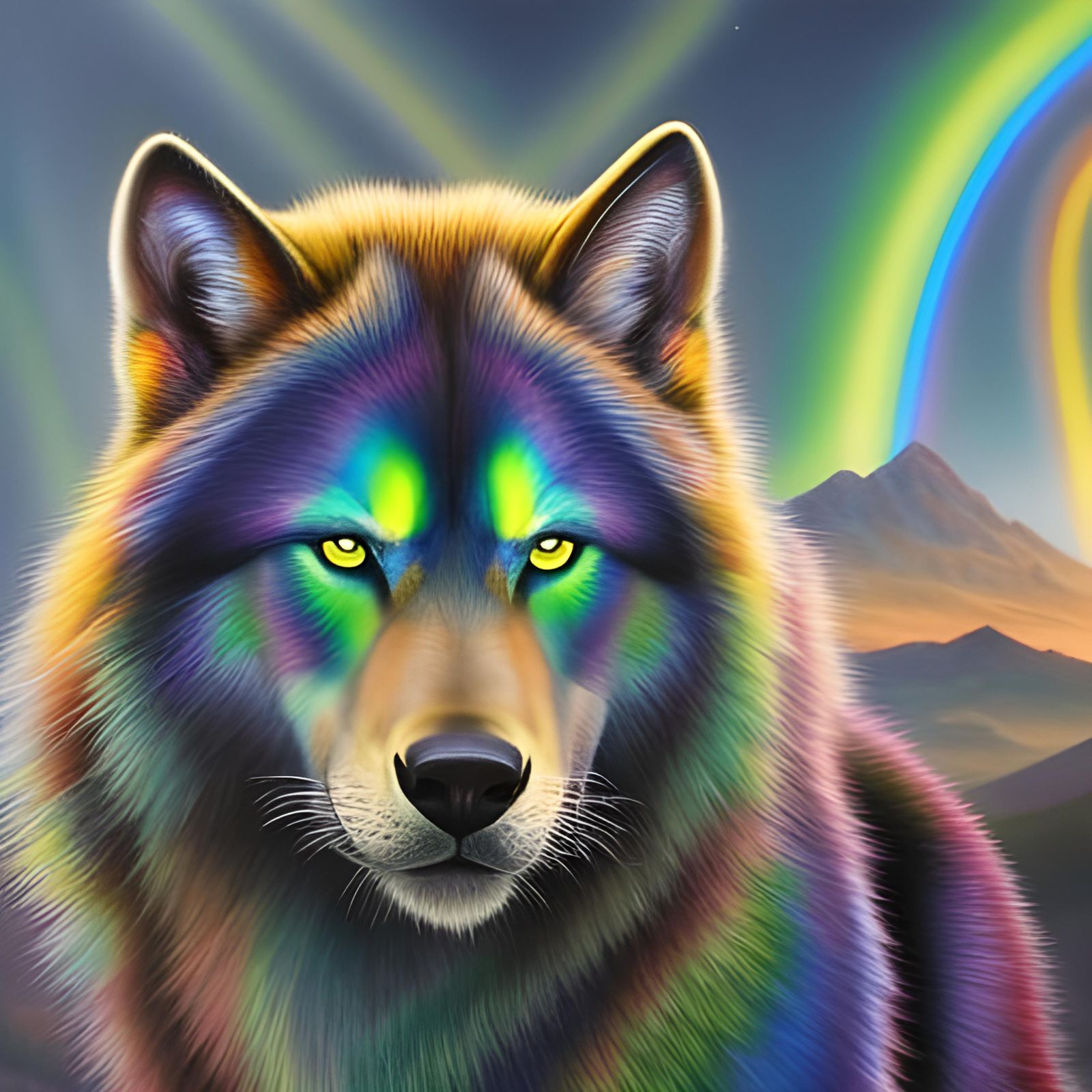 Rainbow Werewolf - AI Generated Artwork - NightCafe Creator