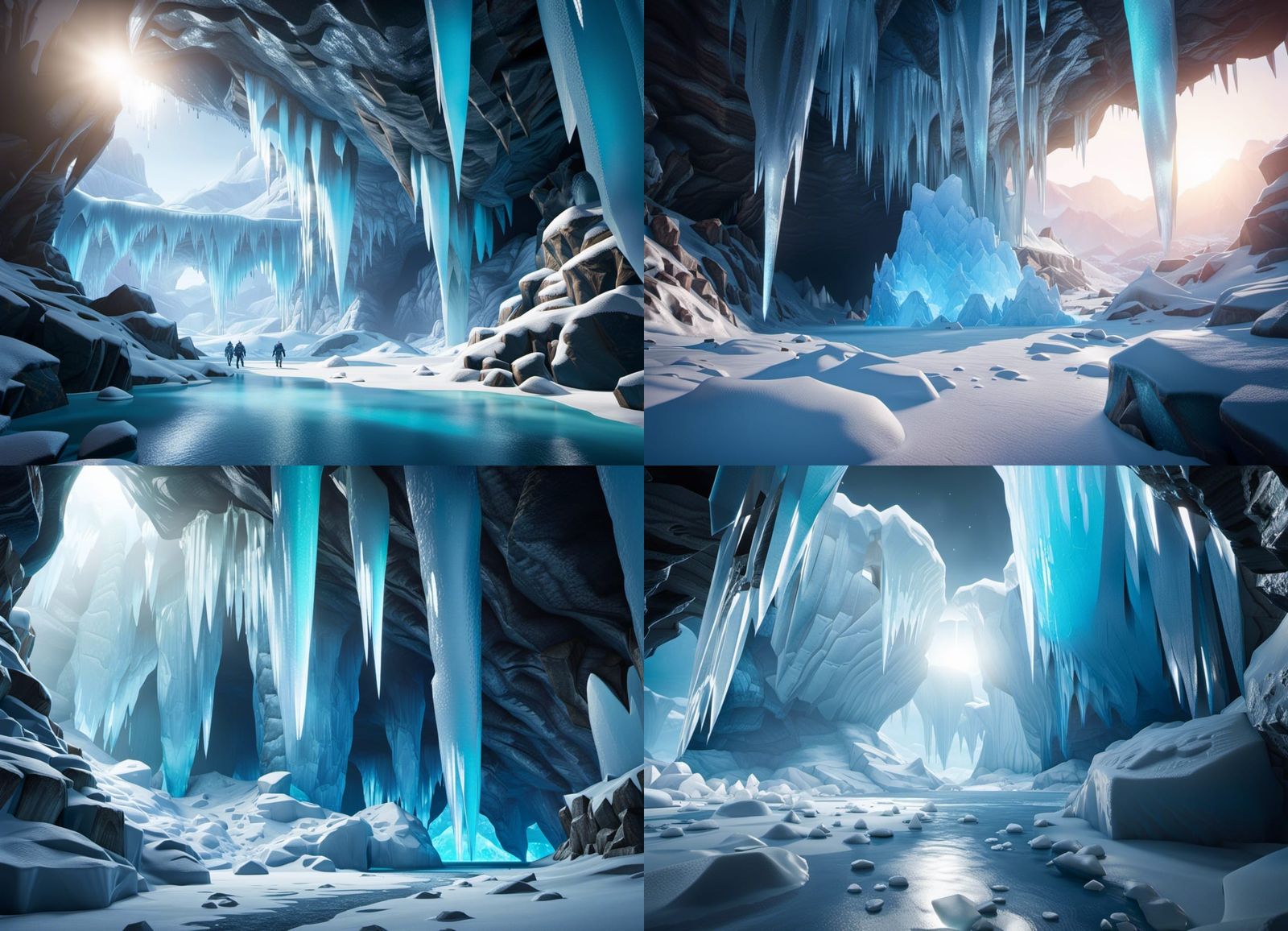 Ice Caverns. - AI Generated Artwork - NightCafe Creator