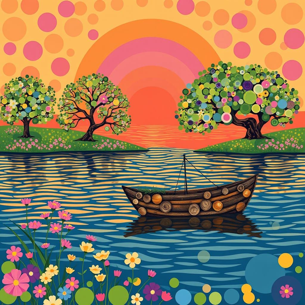 A picturesque spring lakeside setting.