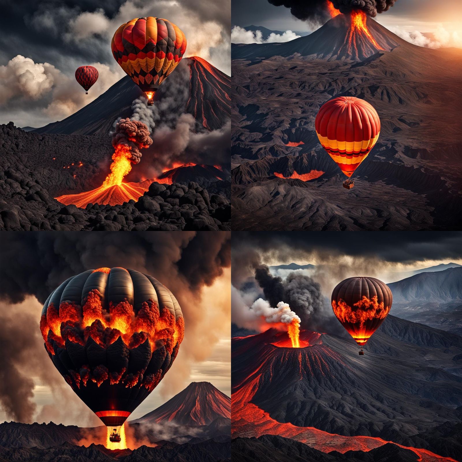 Balloon at the Volcano - AI Generated Artwork - NightCafe Creator