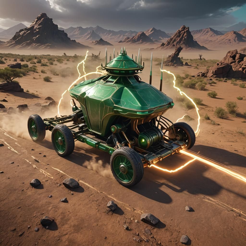 The Thundering Jade Chariot Civil Version. A ground vehicle resembling ...