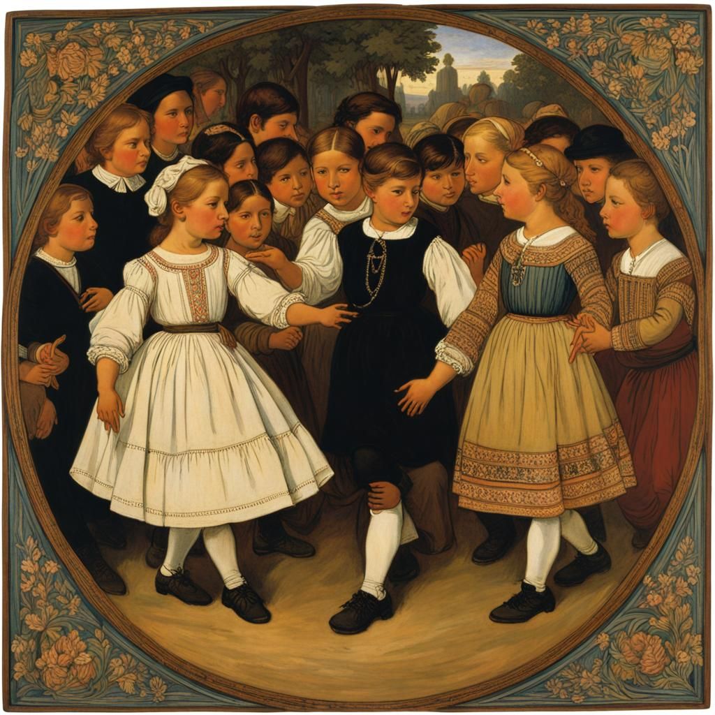 Children's round dance - AI Generated Artwork - NightCafe Creator
