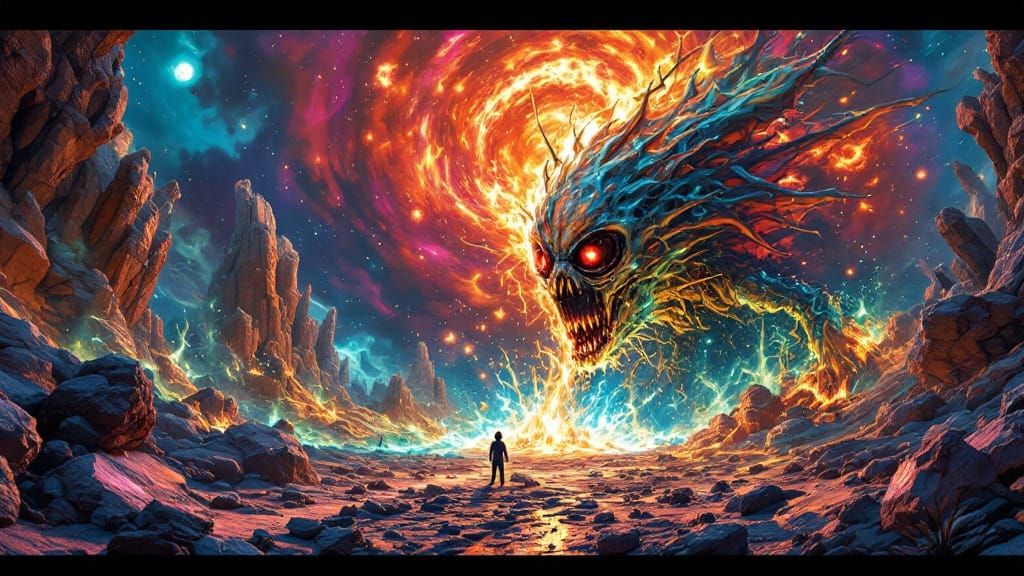 rick and morty 3D blowing stuff up exploding alien... - AI Art