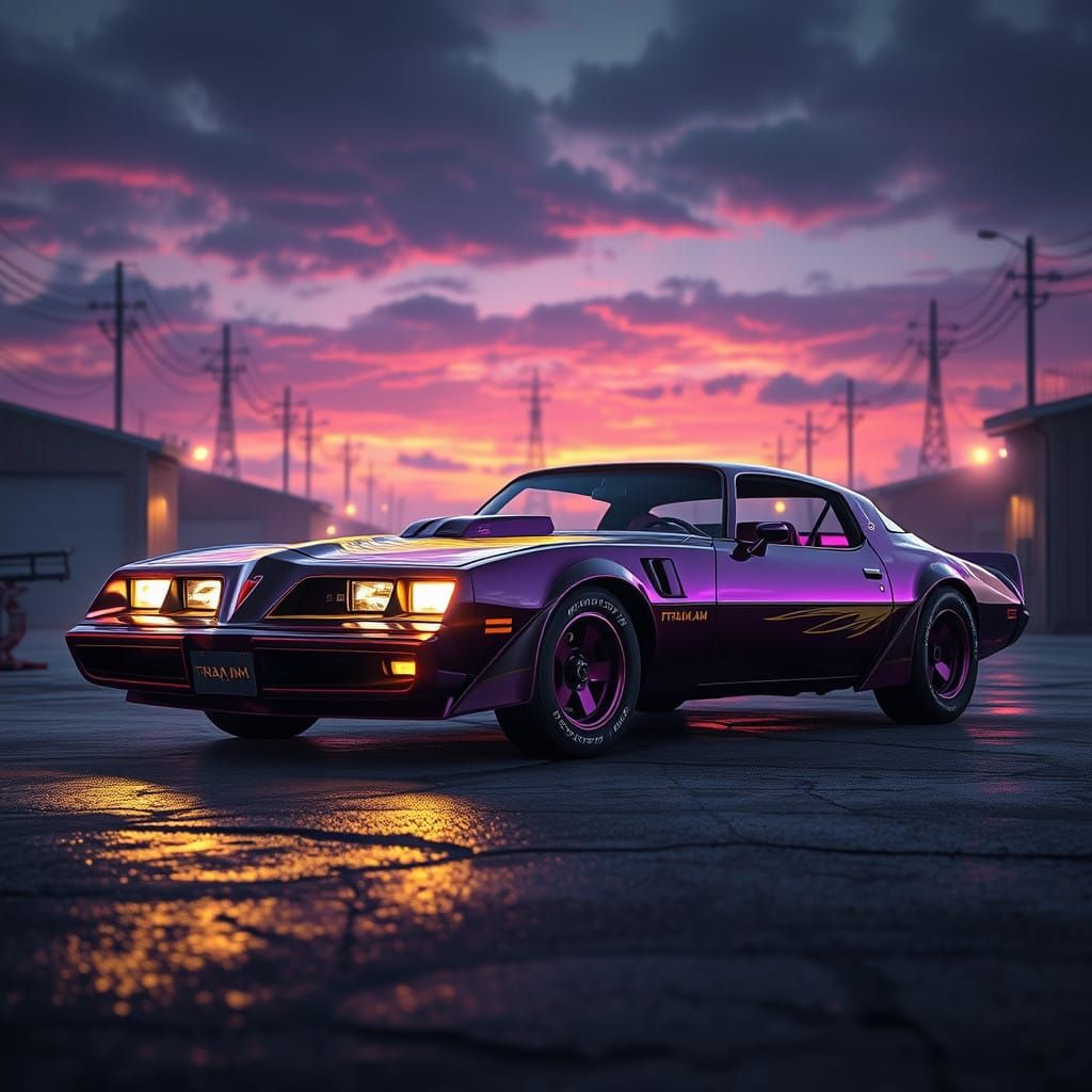 Surreal 1981 Pontiac Trans Am in Dark Fantasy Conc... - AI Art