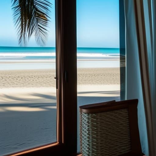 a lonely beach through the window - AI Generated Artwork - NightCafe ...