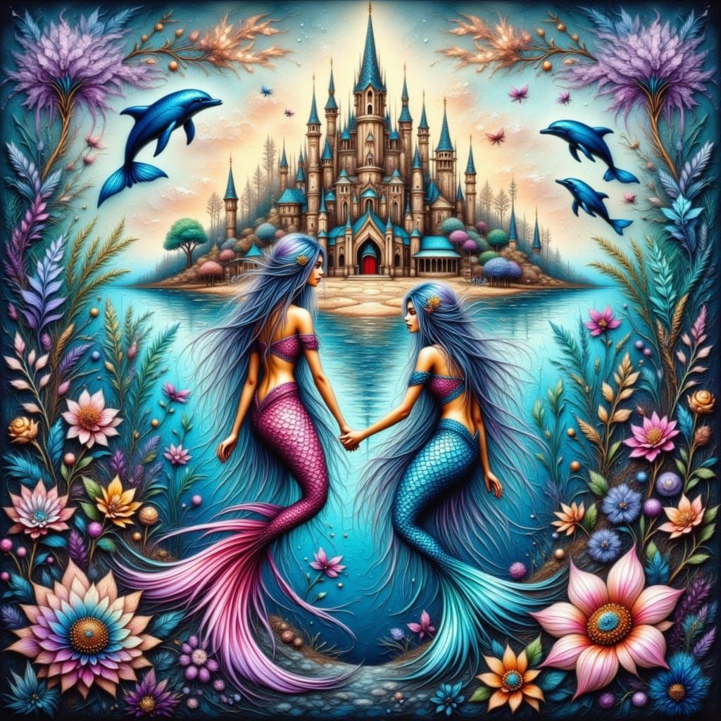 Enchanting Mermaids and Mermen in Vibrant Underwat... - AI Art
