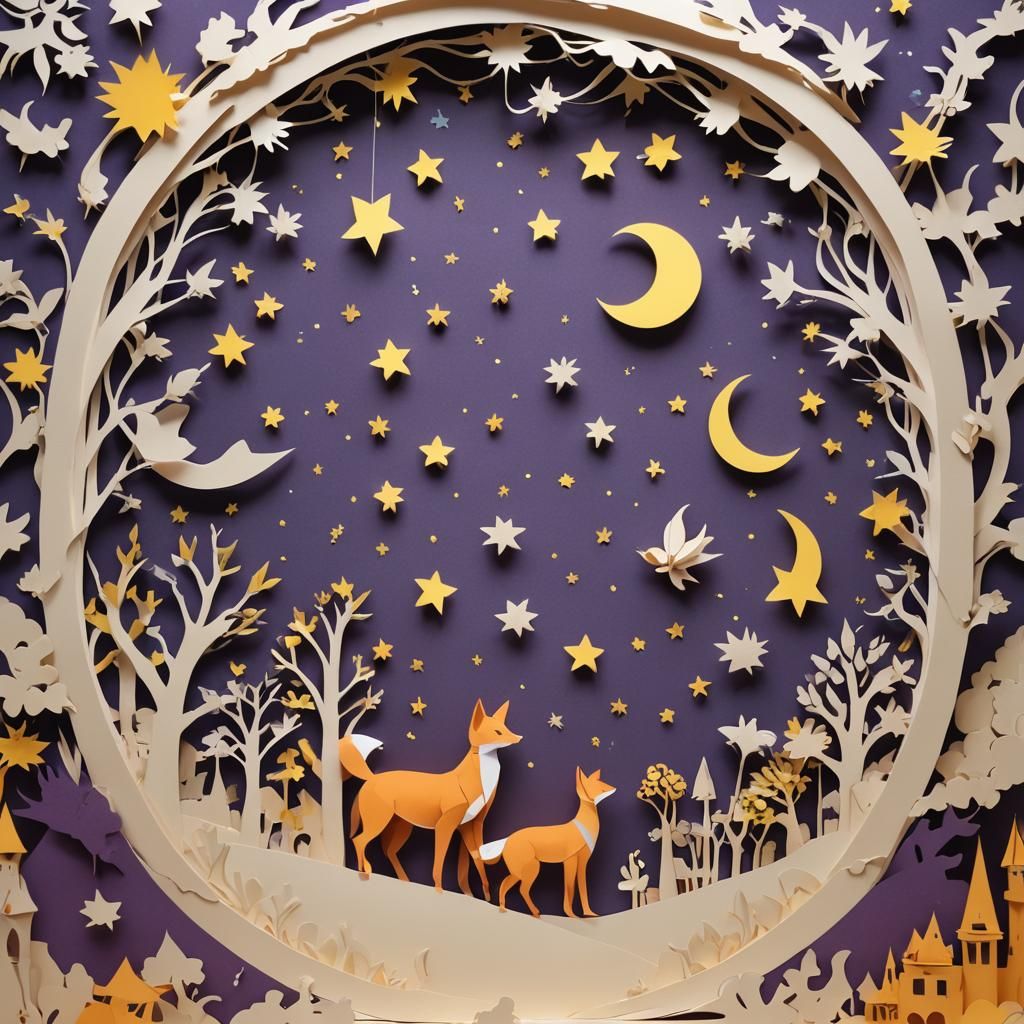 "Under the stars" kirigami - AI Generated Artwork - NightCafe Creator