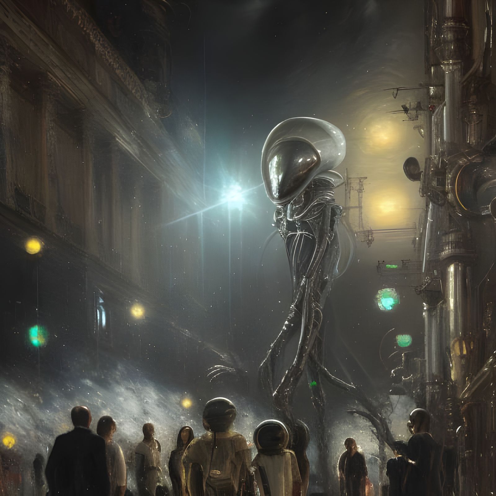alien diplomat meeting with humans - AI Generated Artwork - NightCafe ...