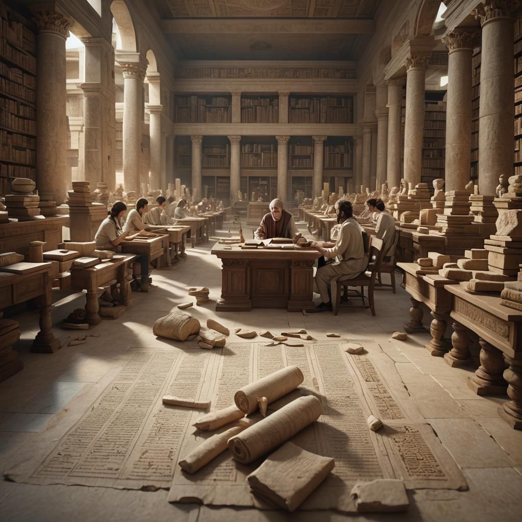 The Legendary Ancient Library of Alexandria - AI Generated Artwork ...