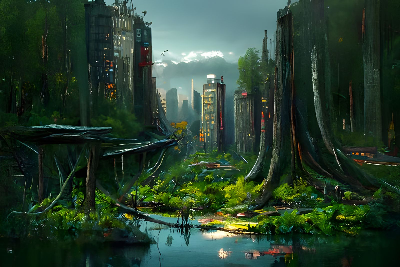 Nature Reclaims City Ai Generated Artwork Nightcafe Creator