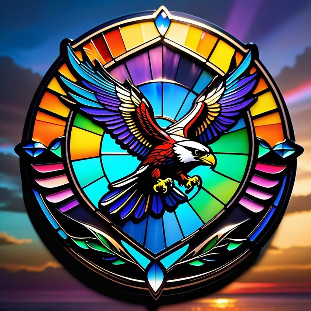 Stained Glass Falcon Picture - AI Generated Artwork - NightCafe Creator