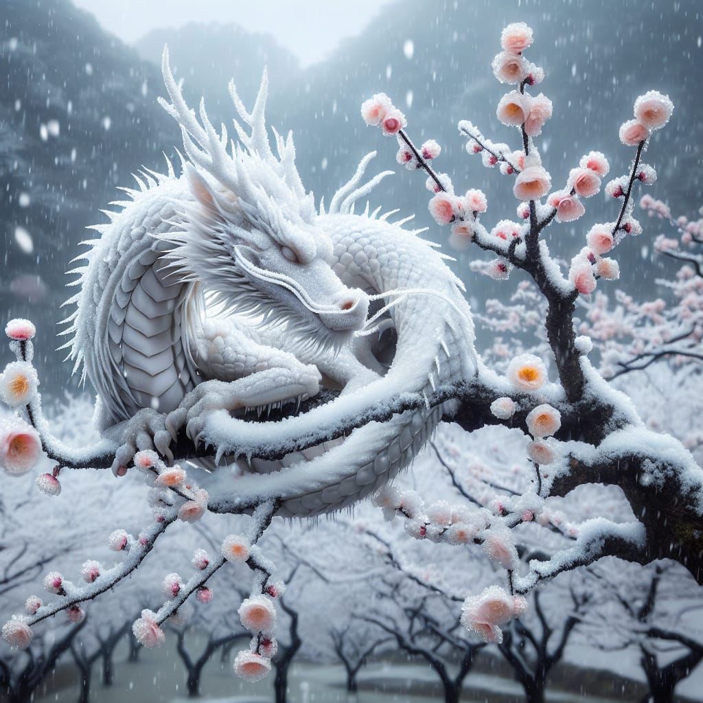 Winter Dragon - AI Generated Artwork - NightCafe Creator