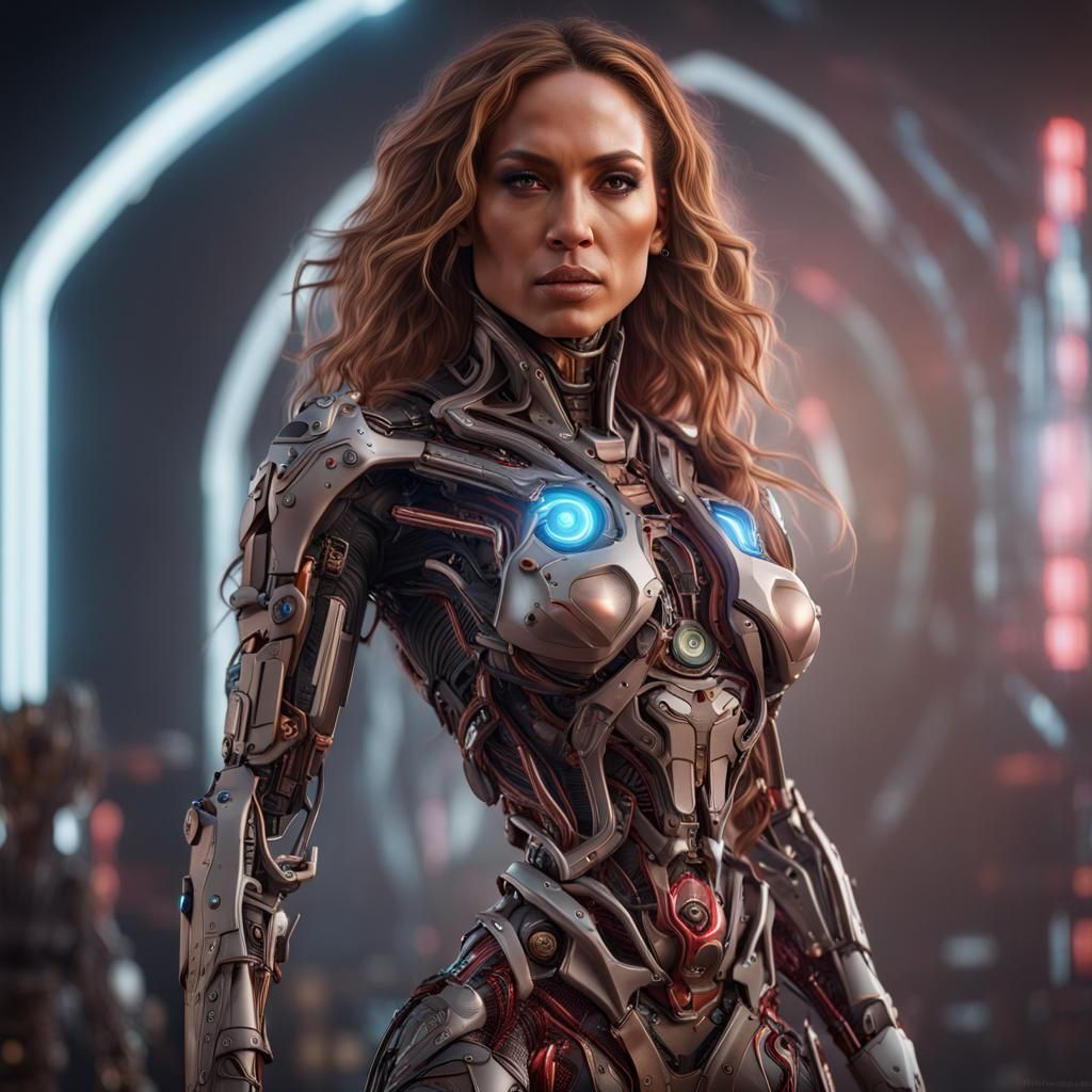 hyperrealistic cyborg as jennifer lopez, full body - AI Generated ...