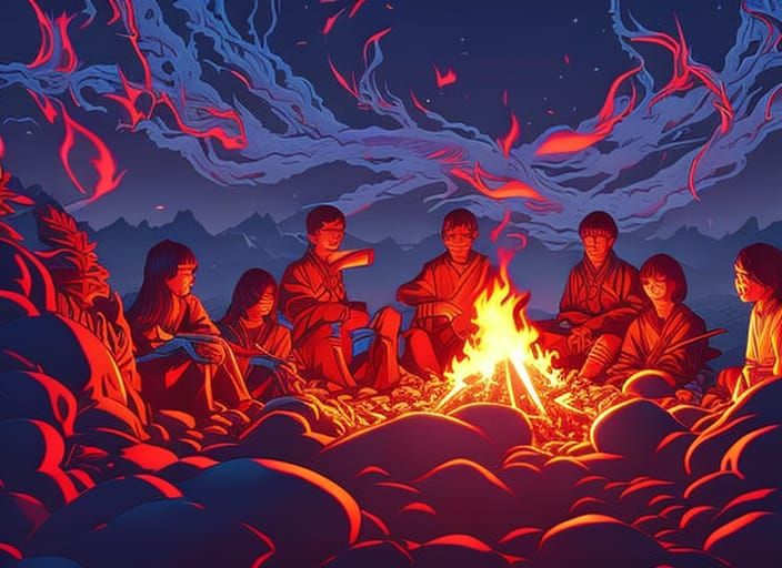 Campfire - AI Generated Artwork - NightCafe Creator