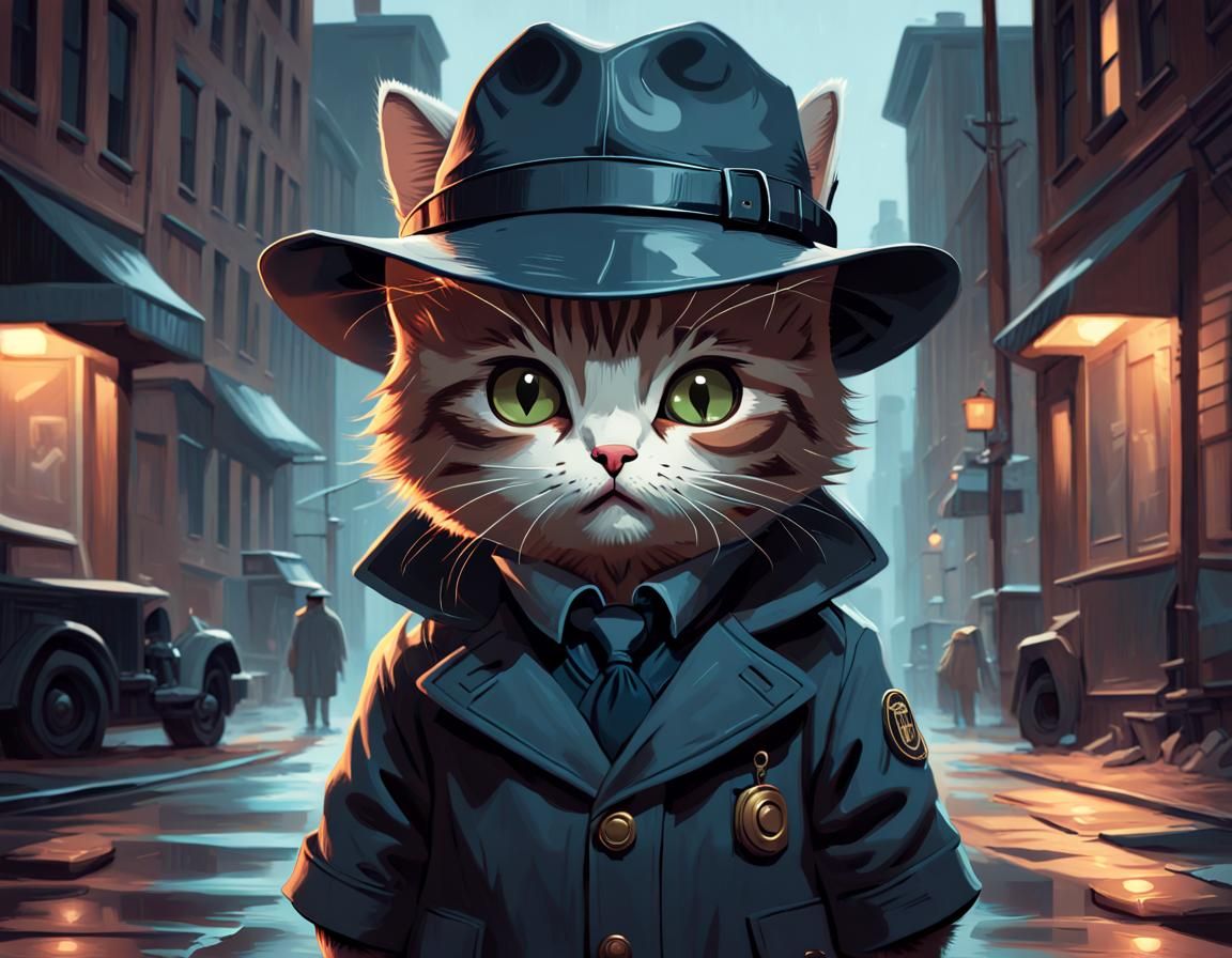 Detective Cat - AI Generated Artwork - NightCafe Creator