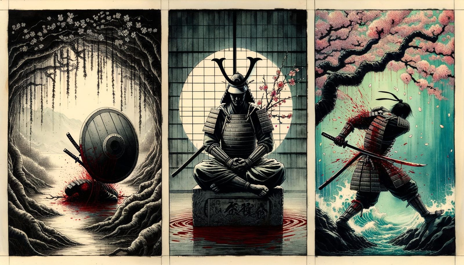 Ethereal Ukiyo-e Masterpiece Depicting a Samurai's... - AI Art