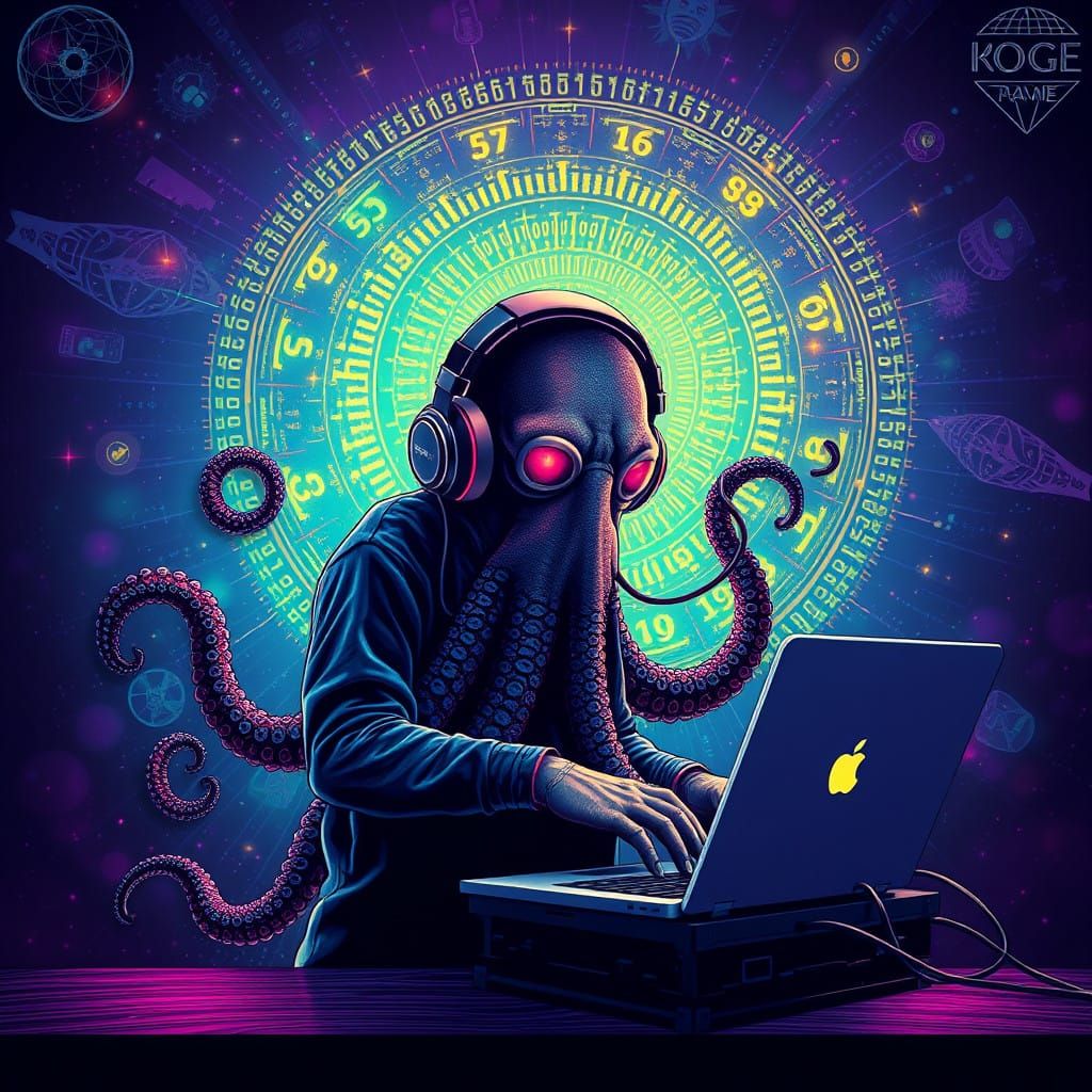 "made-up album cover with big title label "DJ Psychedelic dream" with ...