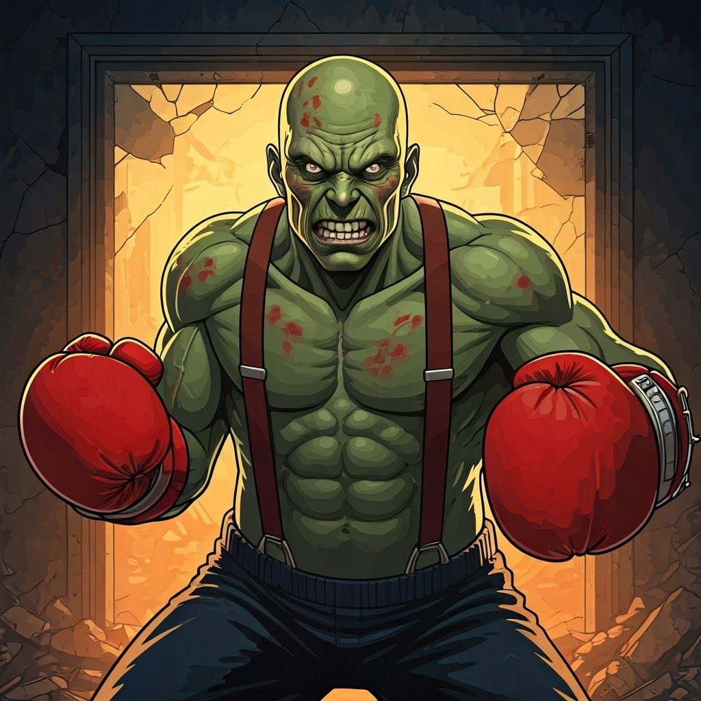 Angry Super Mutant Boxer in Fallout Apocalypse - AI Art